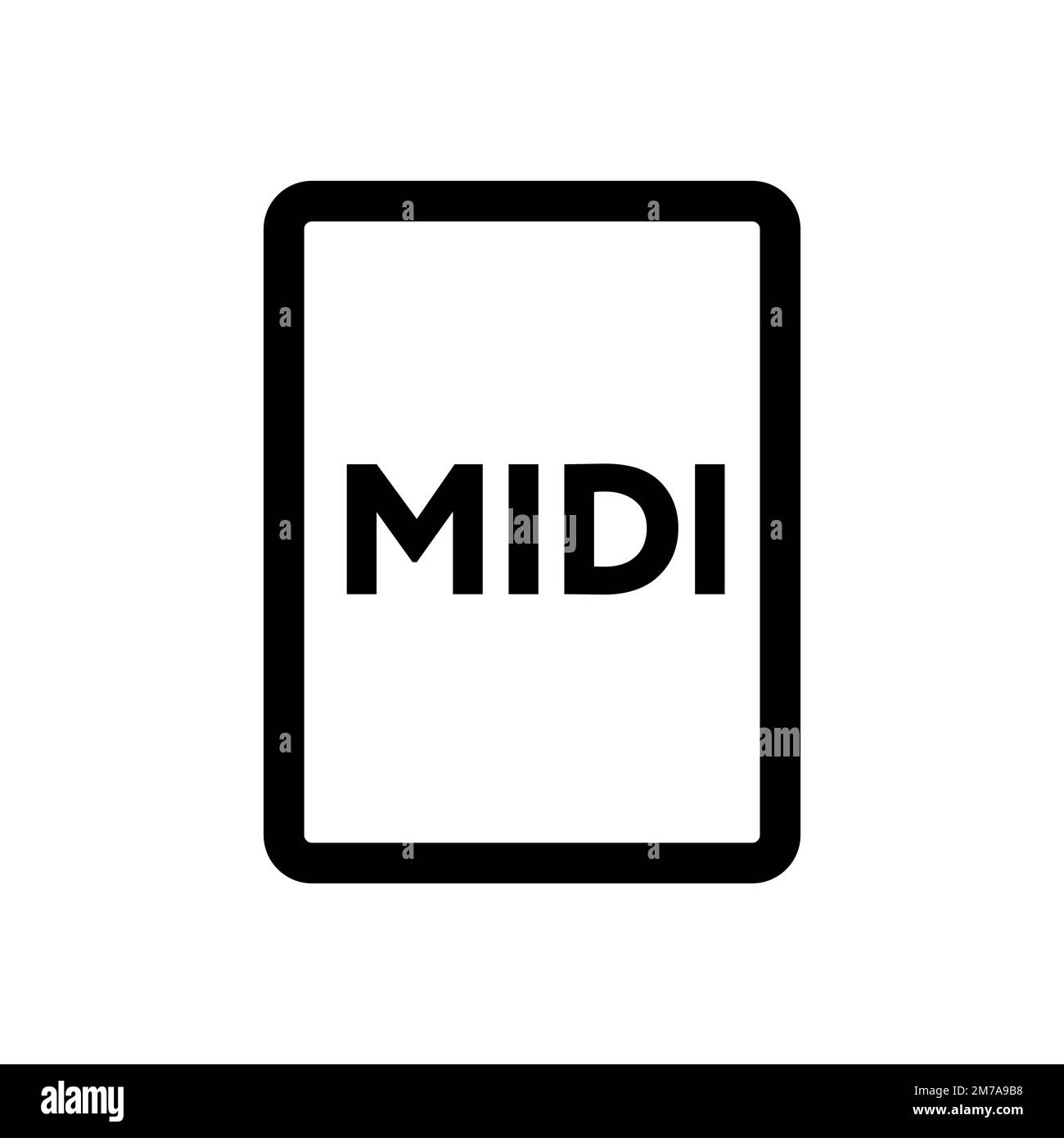MIDI file icon line isolated on white background. Black flat thin icon ...