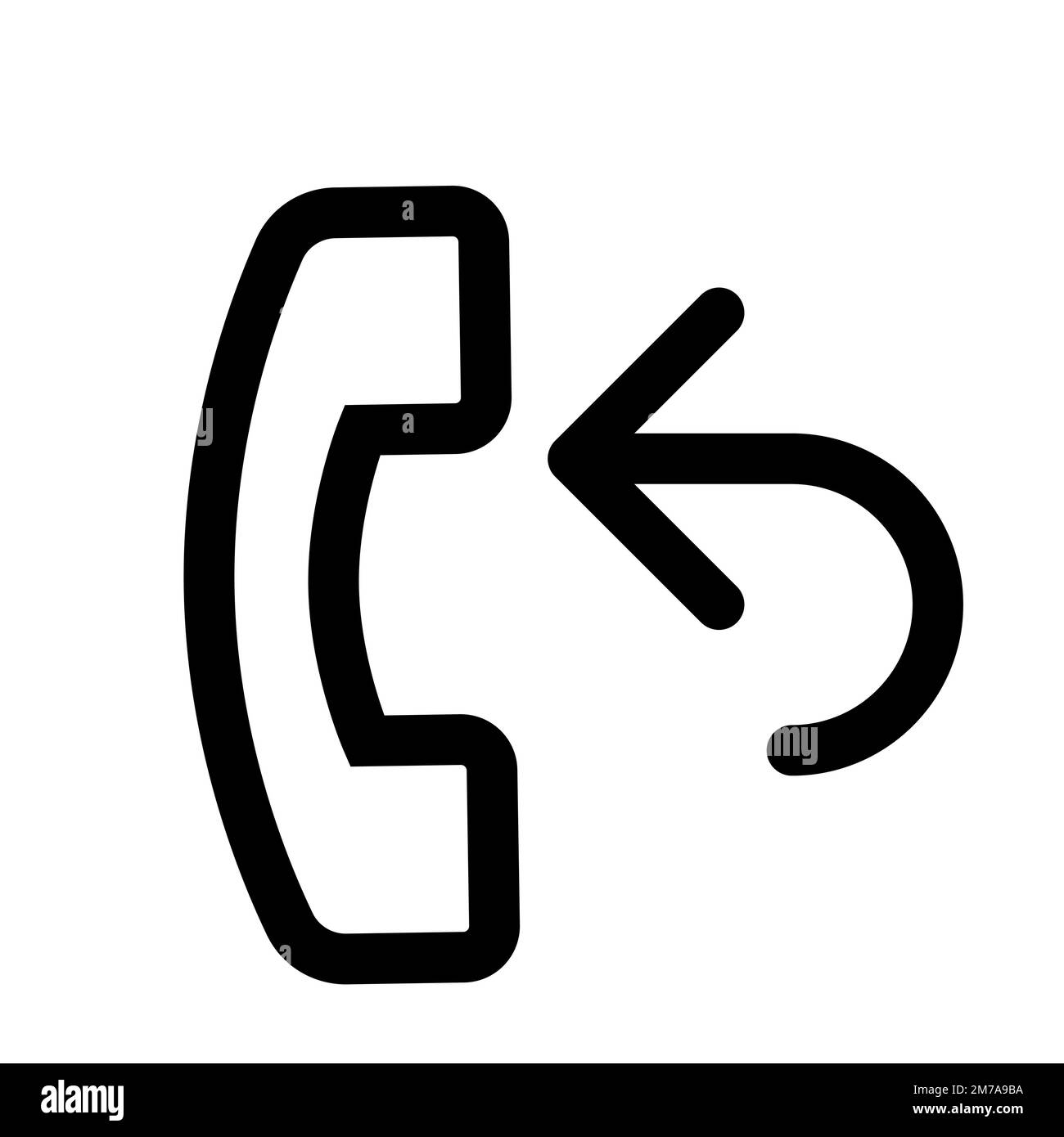 Call back icon line isolated on white background. Black flat thin icon ...