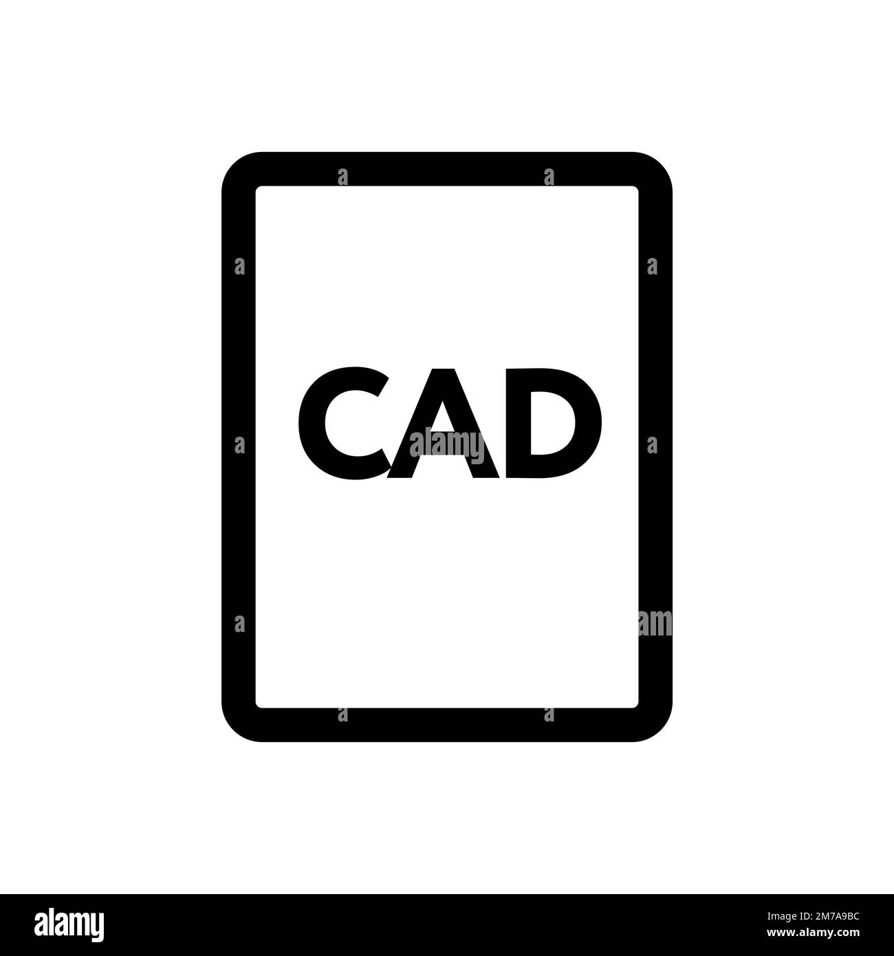 CAD file icon line isolated on white background. Black flat thin icon ...