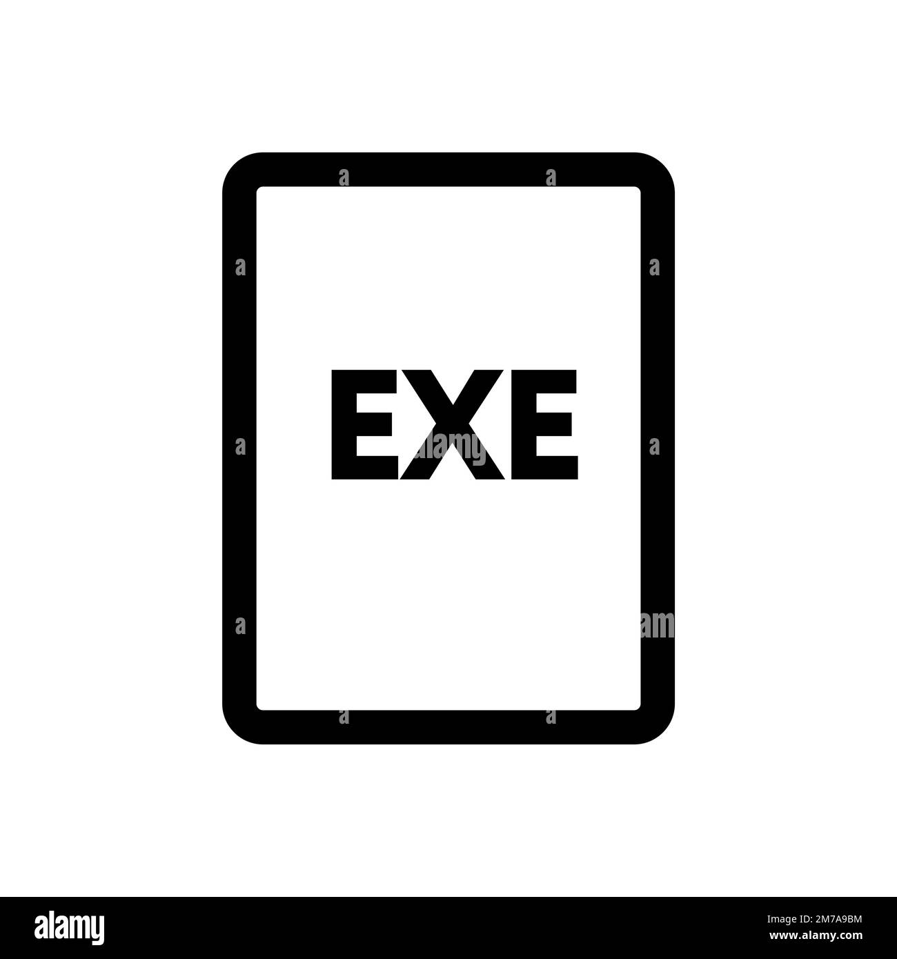 EXE file icon line isolated on white background. Black flat thin icon on modern outline style ...