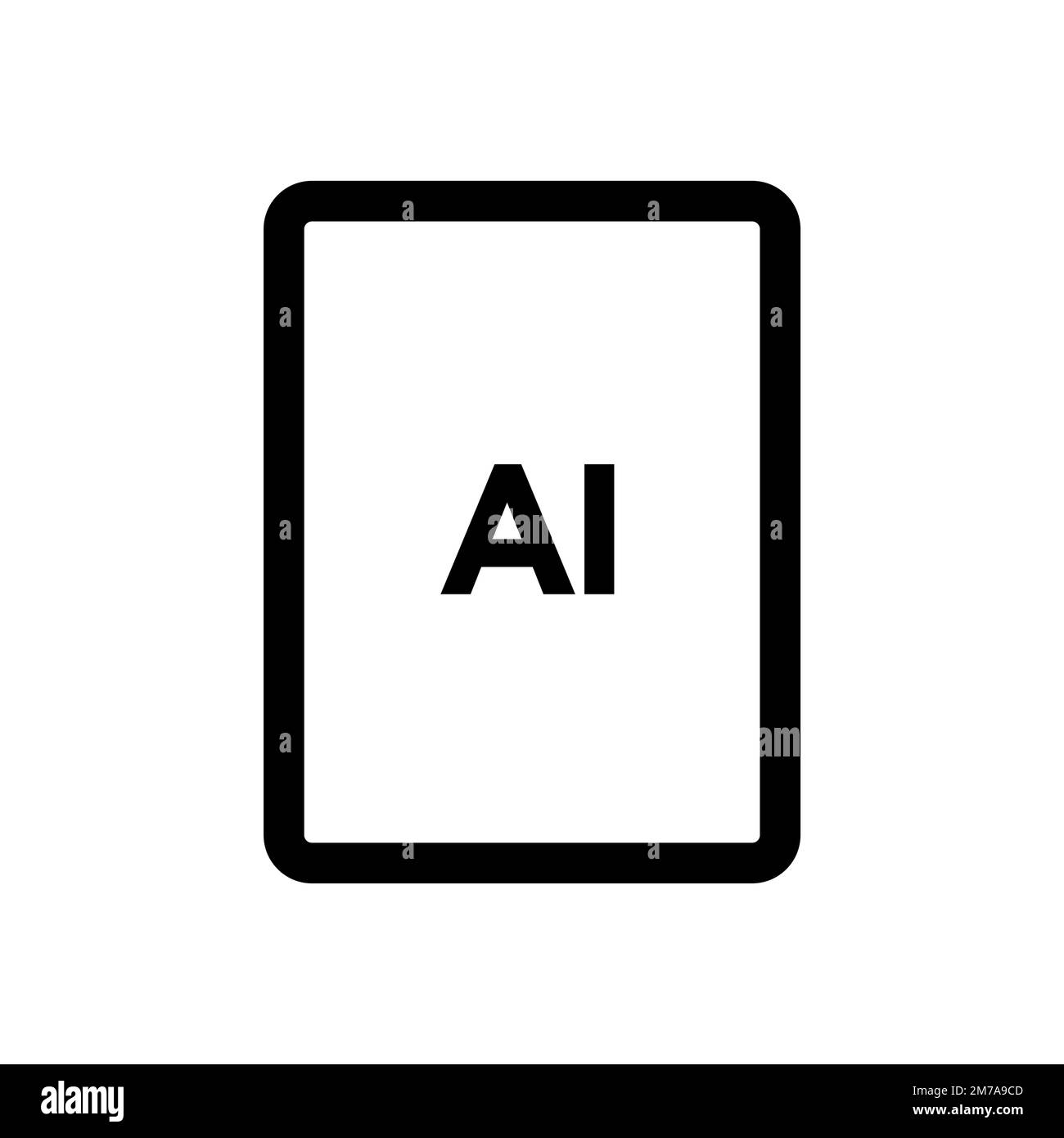 AI file icon line isolated on white background. Black flat thin icon on ...