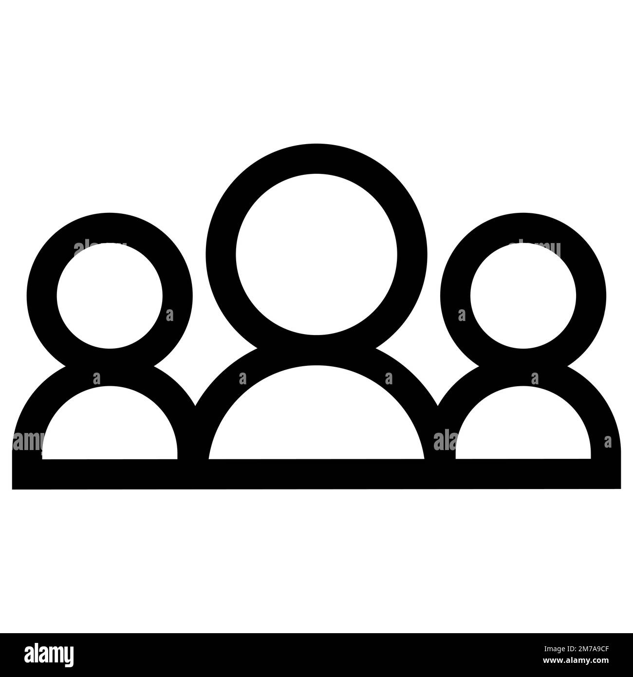 Group people icon line isolated on white background. Black flat thin ...