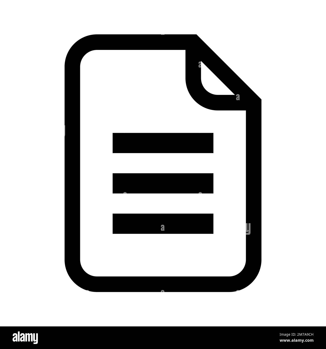 Document File Icon Line Isolated On White Background Black Flat Thin