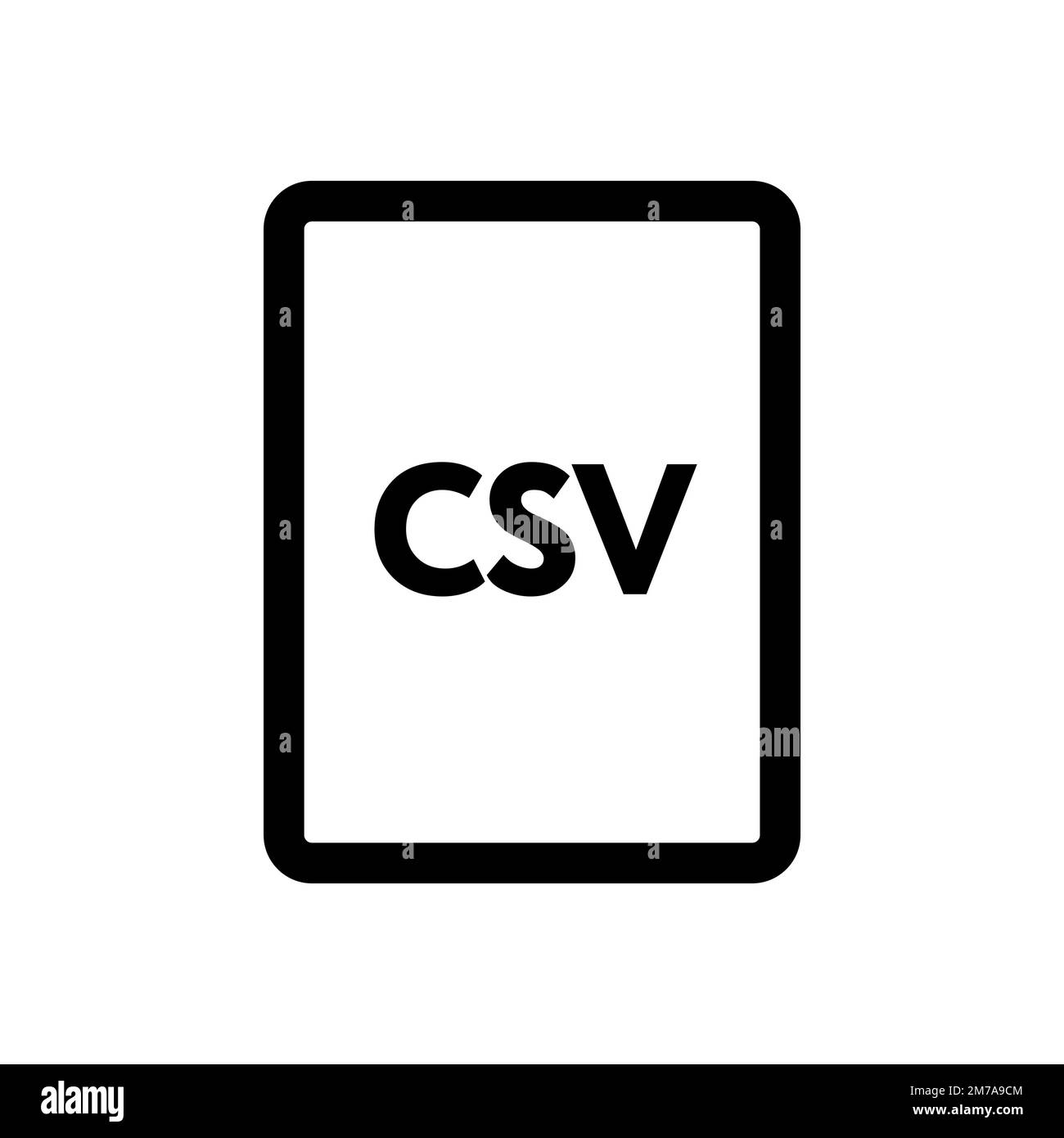 CSV file icon line isolated on white background. Black flat thin icon ...