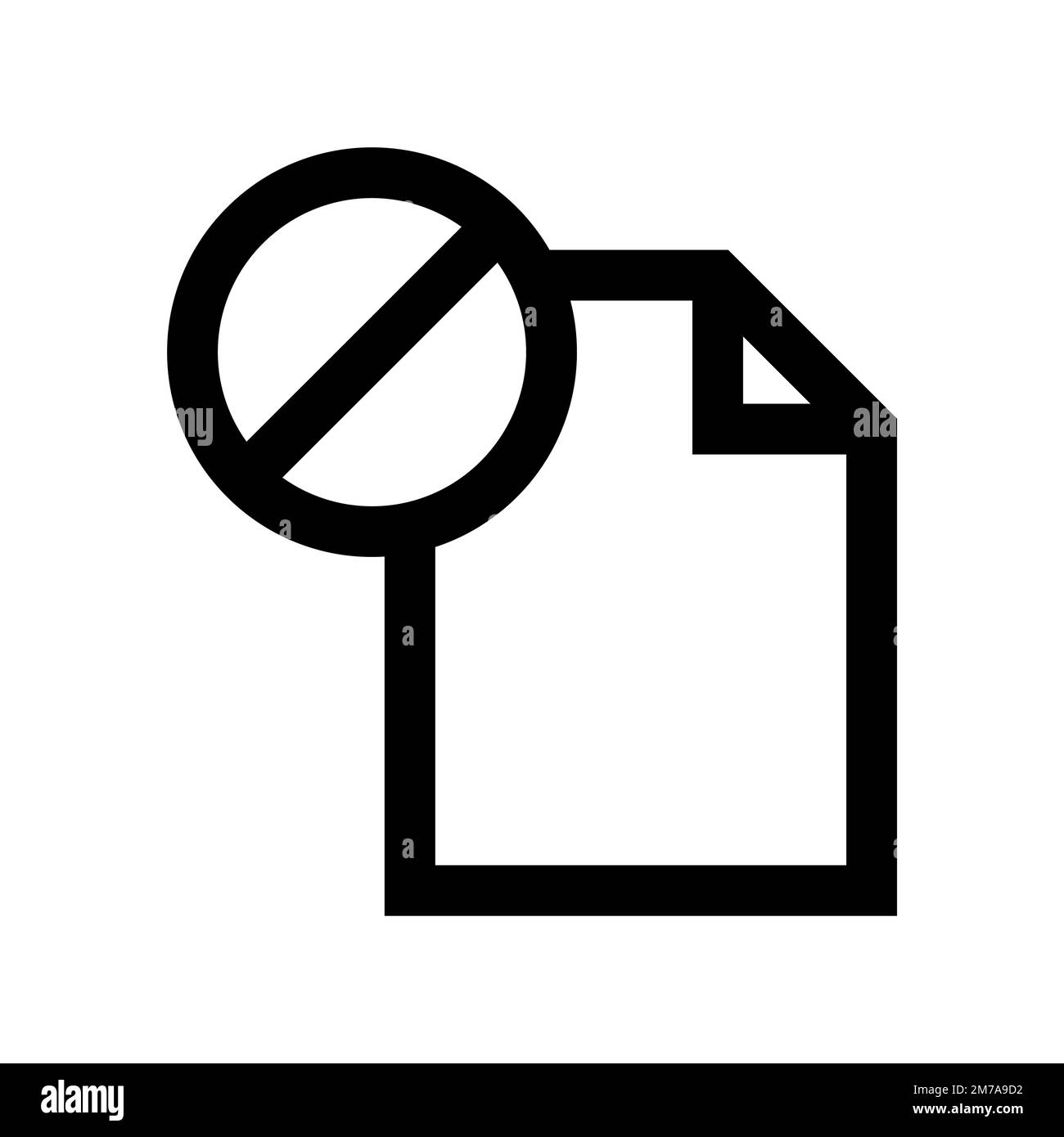 Block File Icon Line Isolated On White Background Black Flat Thin Icon