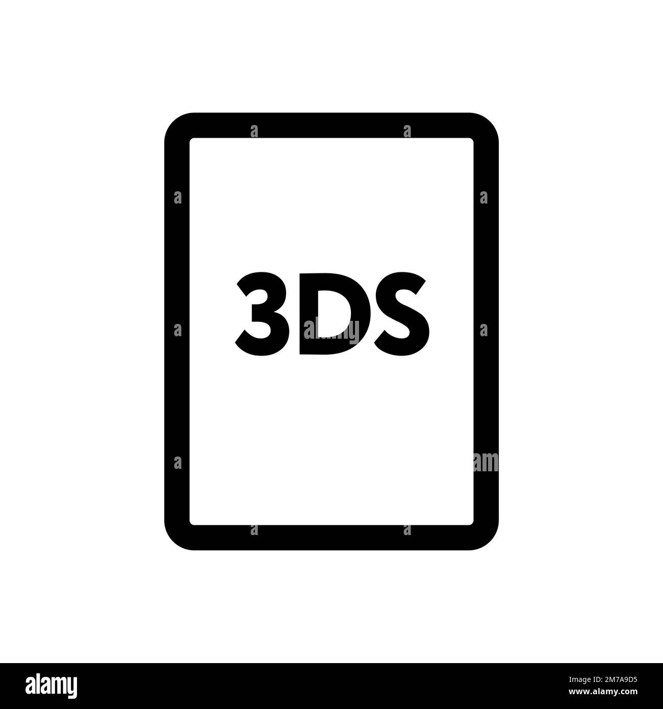 3DS file icon line isolated on white background. Black flat thin icon ...