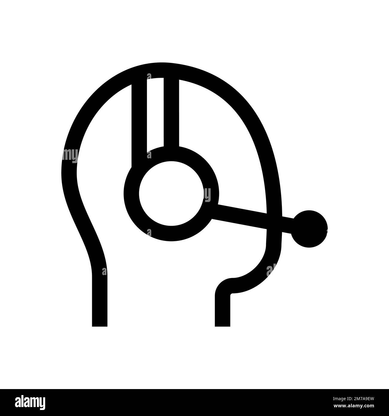 Human support icon line isolated on white background. Black flat thin ...