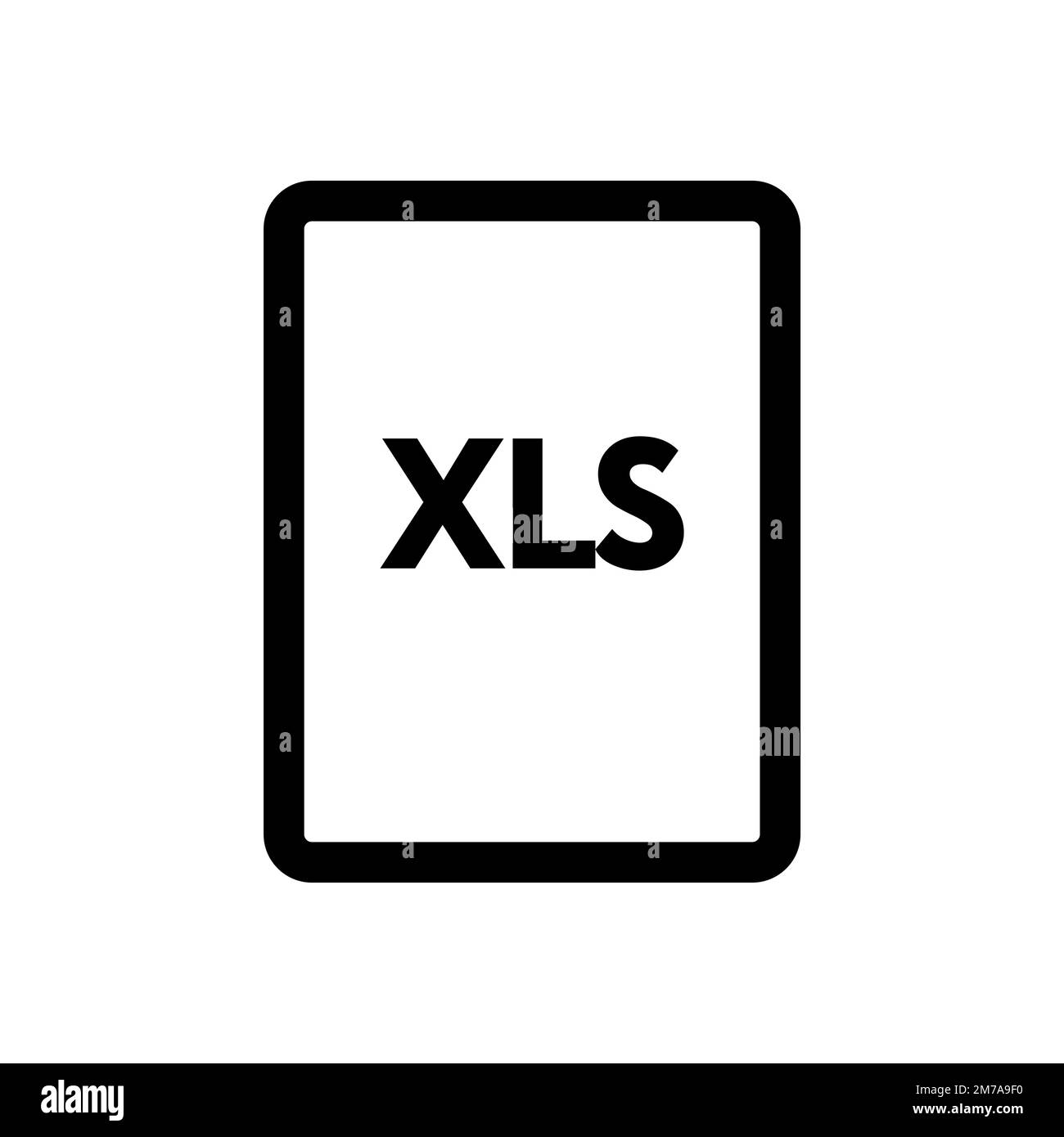 XLS file icon line isolated on white background. Black flat thin icon ...