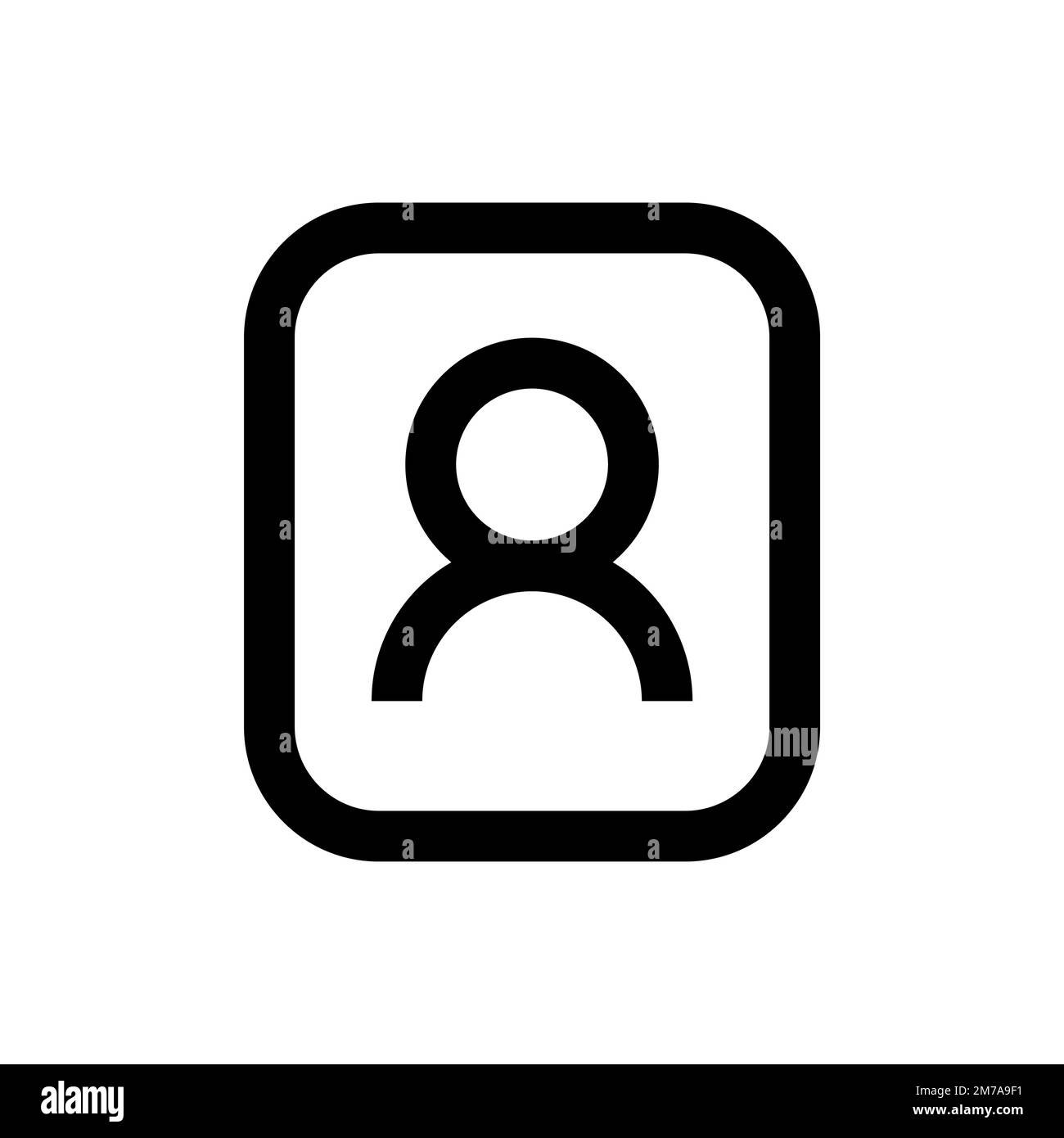 User account icon line isolated on white background. Black flat thin ...
