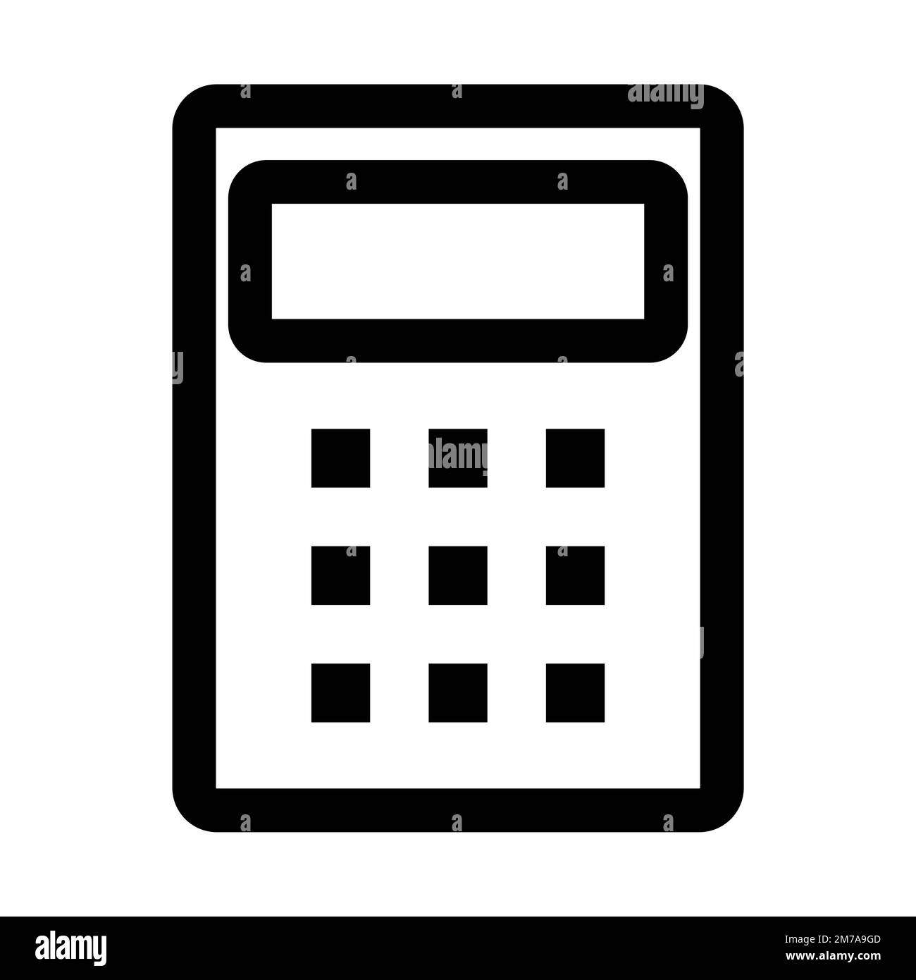 Business calculator icon line isolated on white background. Black flat ...