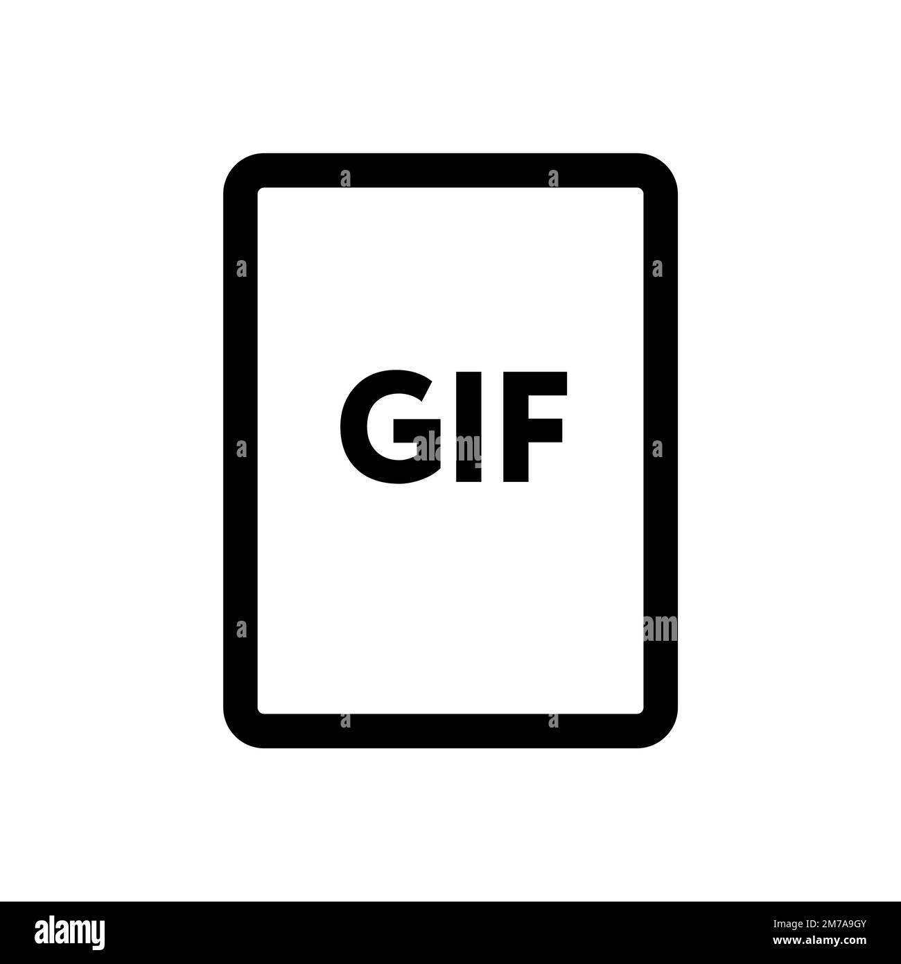 GIF file icon line isolated on white background. Black flat thin icon ...