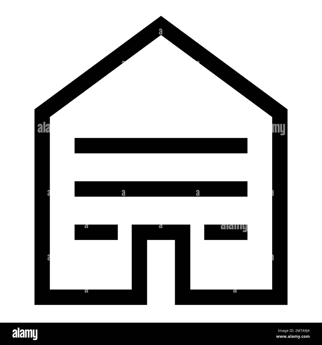 Building icon line isolated on white background. Black flat thin icon ...