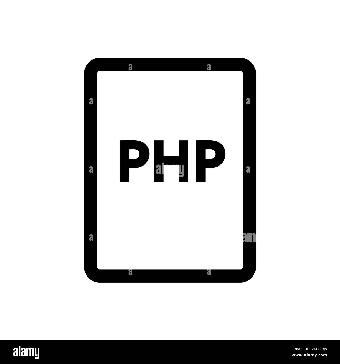 Php File Icon Line Isolated On White Background Black Flat Thin Icon On Modern Outline Style