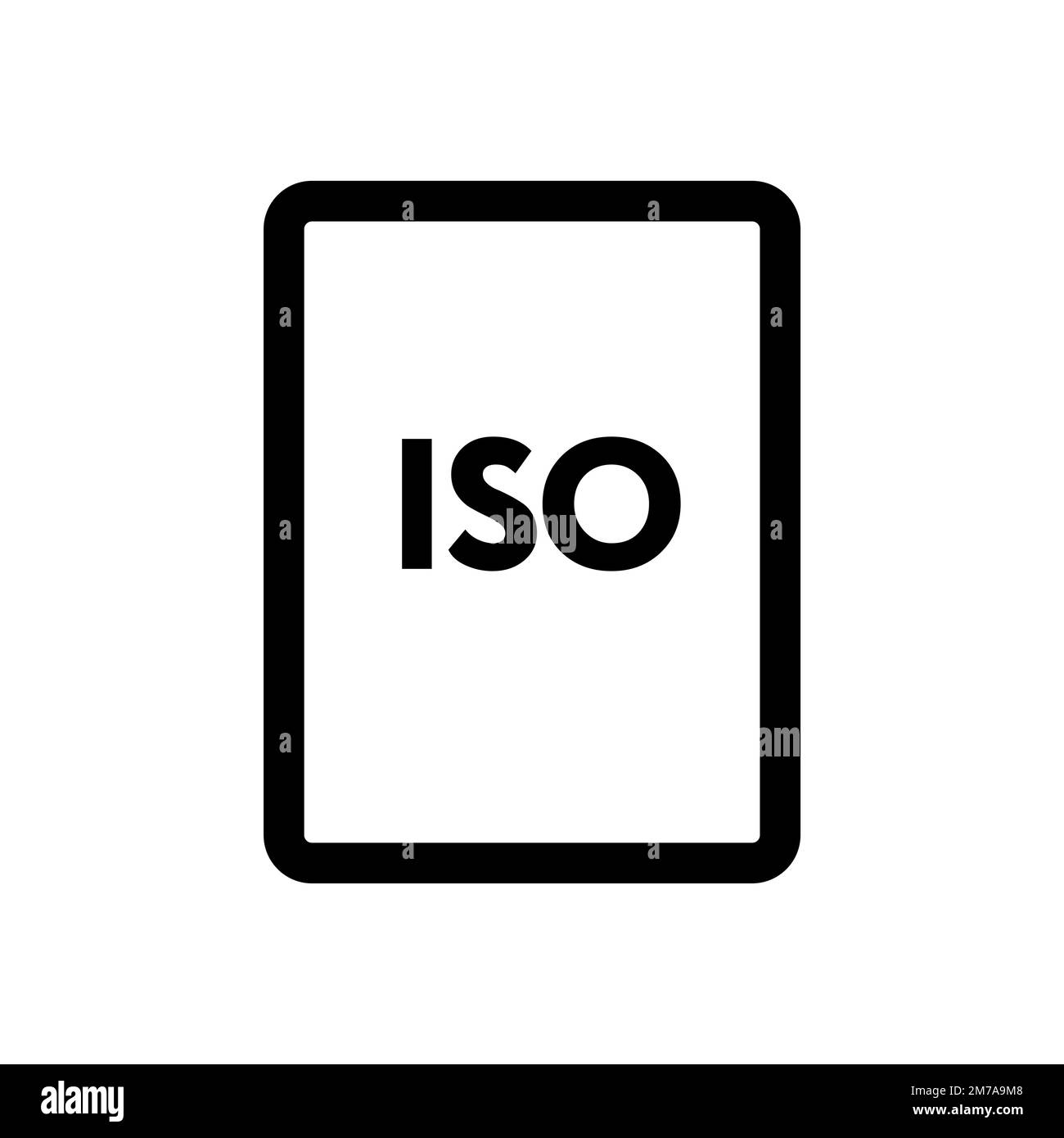 ISO file icon line isolated on white background. Black flat thin icon ...