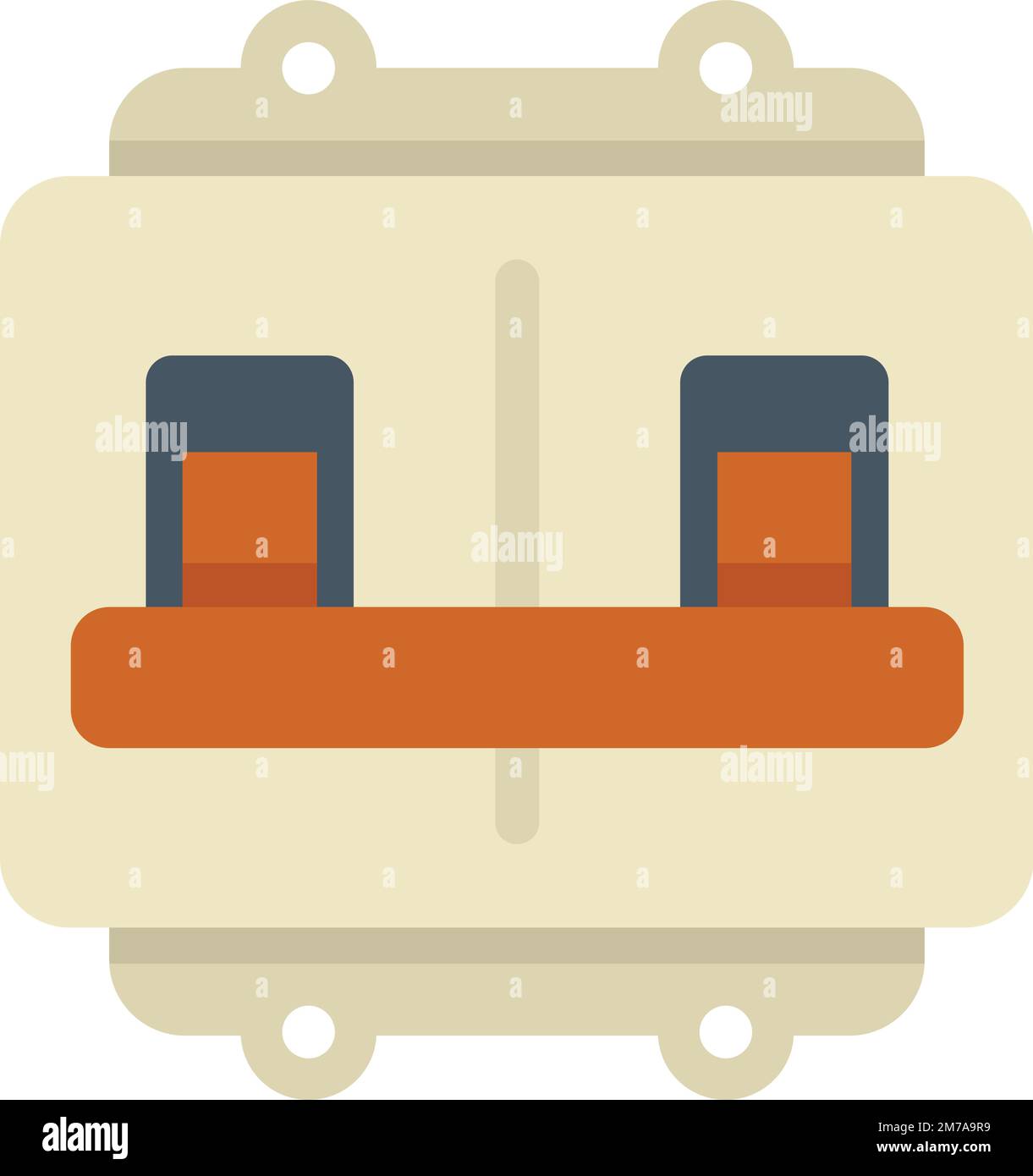 Short breaker icon flat vector. Fuse panel. Safety power isolated Stock ...
