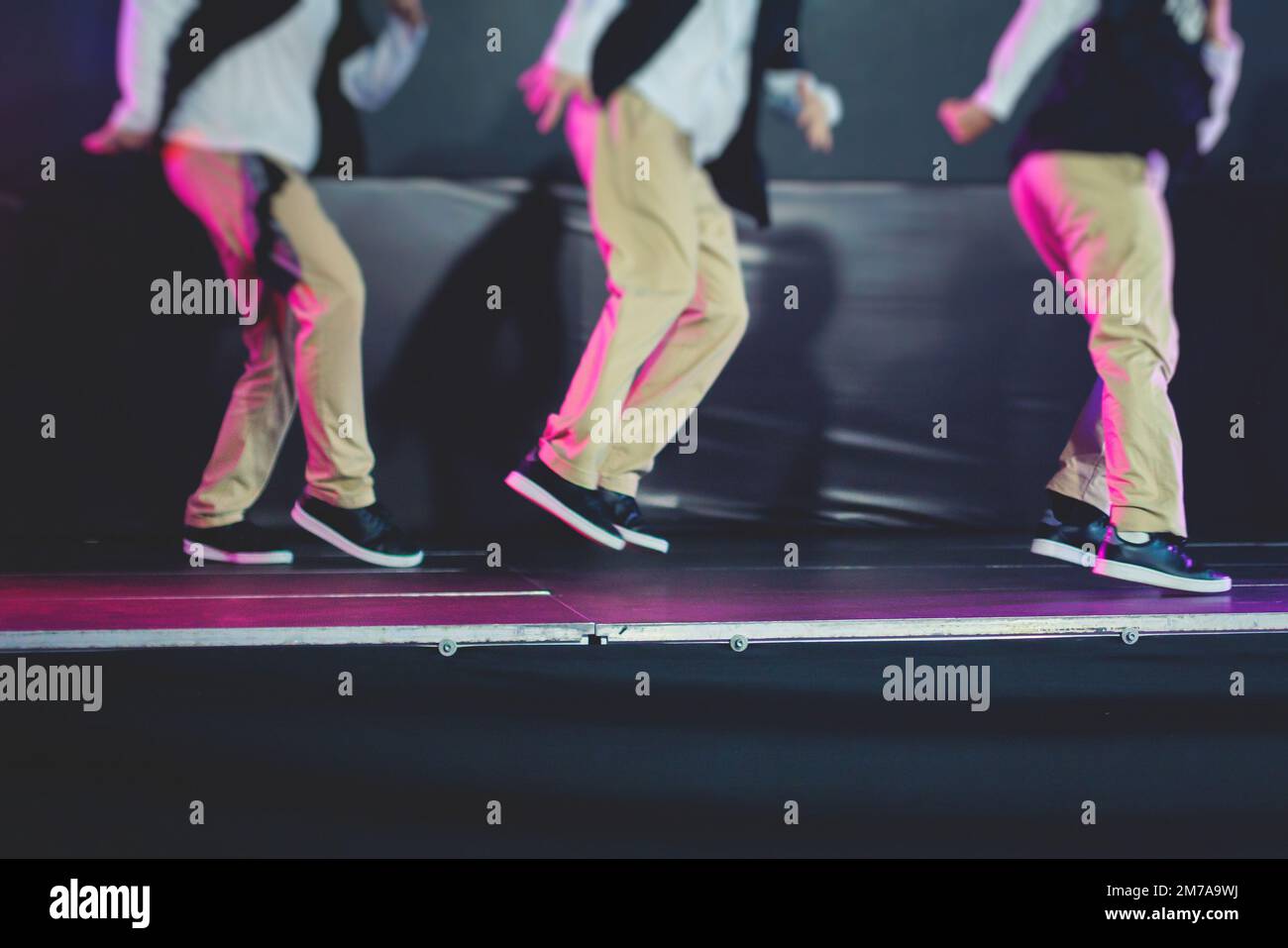 Group of hip-hop dancers performance on a stage, modern contemporary ...