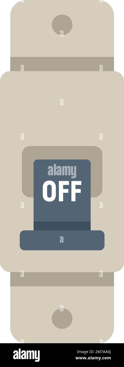 Current breaker icon flat vector. Circuit box. Fuse power isolated ...