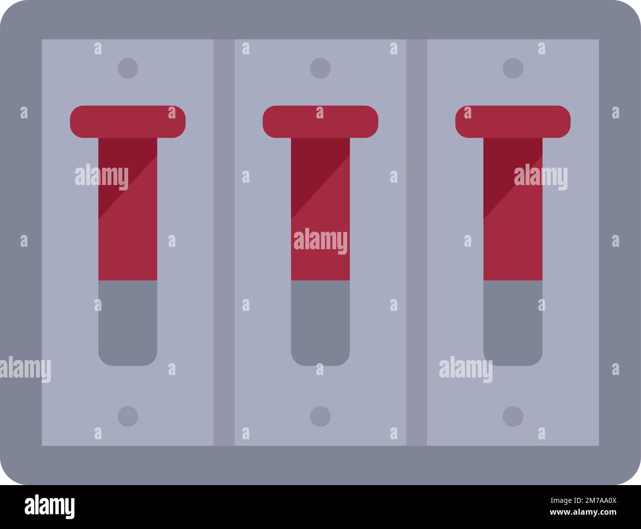 Machine breaker icon flat vector. Circuit box. Fuse power isolated ...