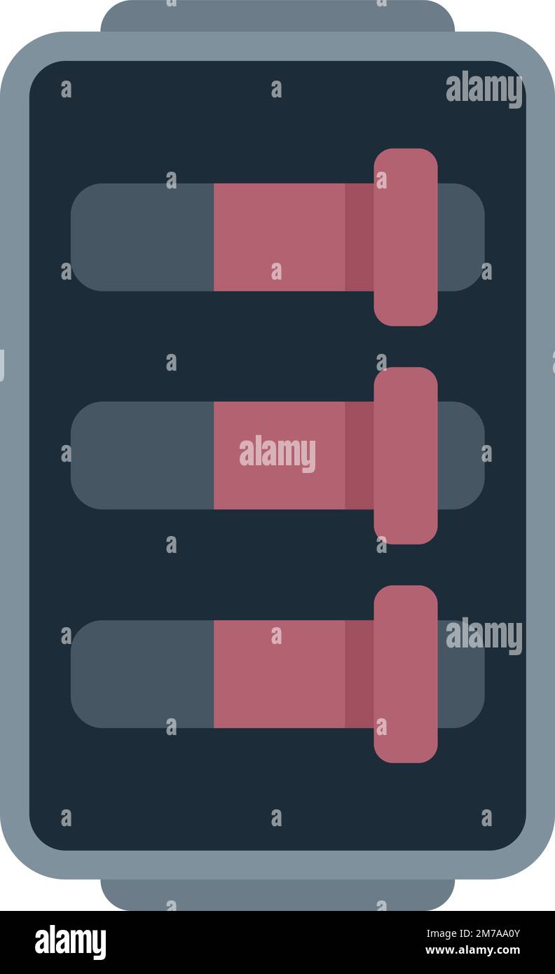 Breaker equipment icon flat vector. Circuit box. Fuse panel isolated ...