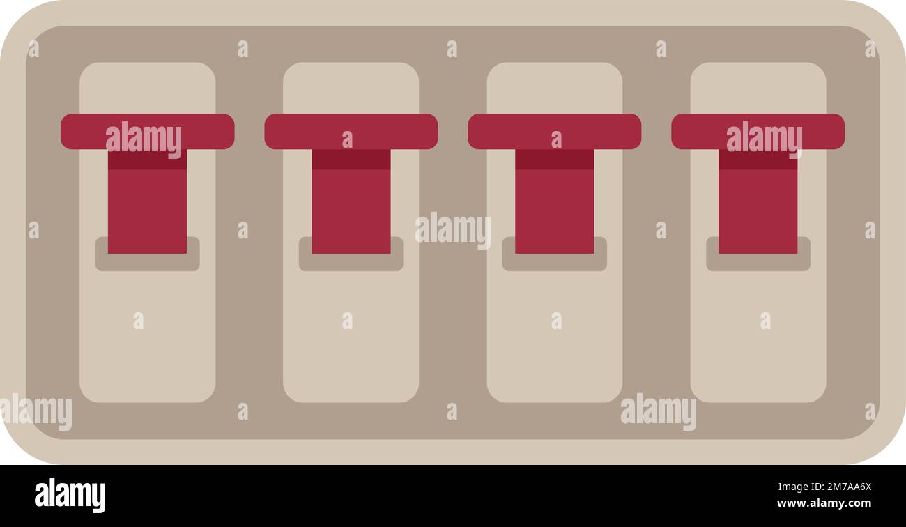 Panel breaker icon flat vector. Electric box. Short power isolated ...