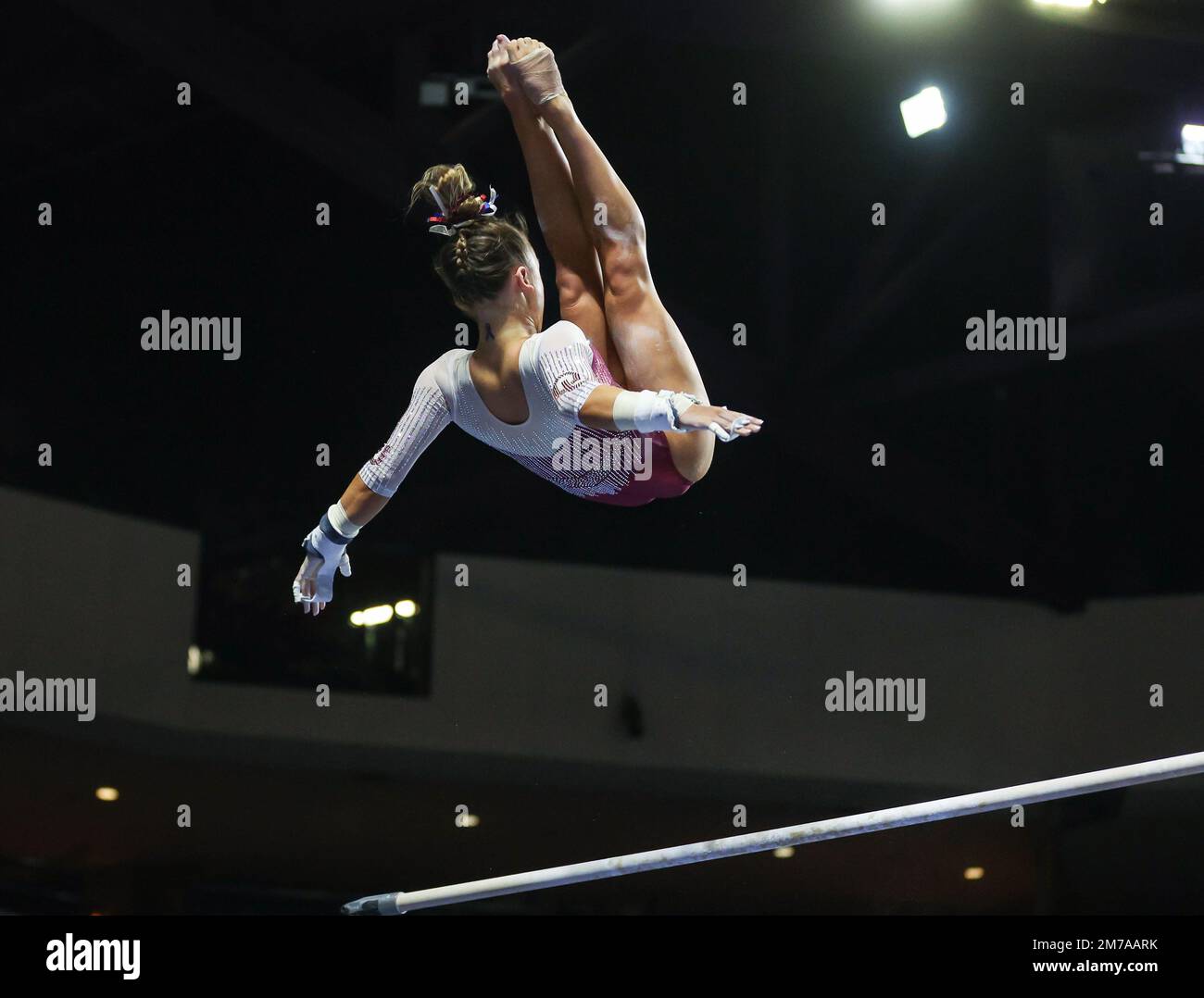 Las Vegas, NV, USA. 7th Jan, 2023. Oklahoma's Audrey Davis does a ...
