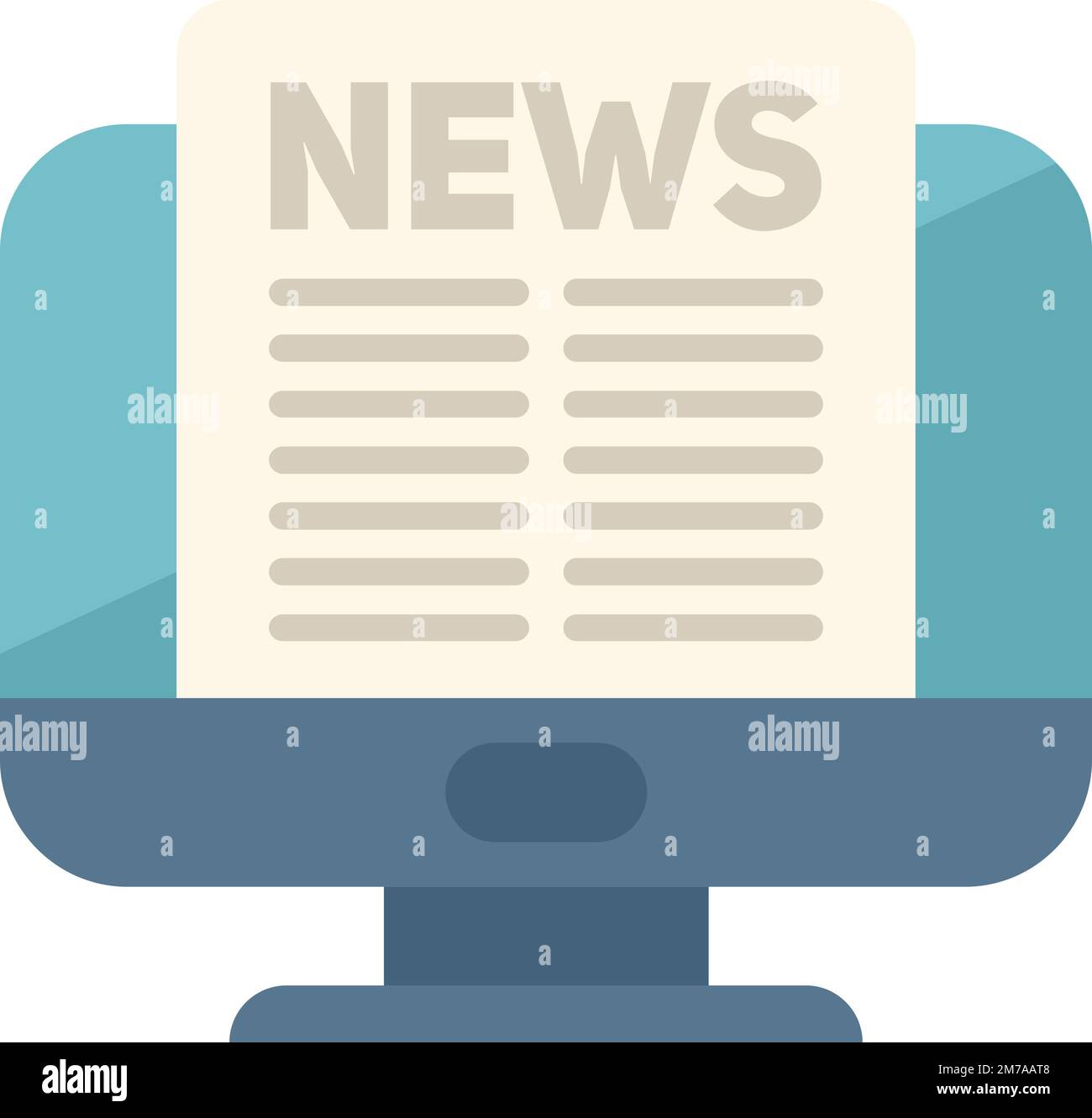 Newspaper media icon flat vector. News paper. Headline article isolated ...