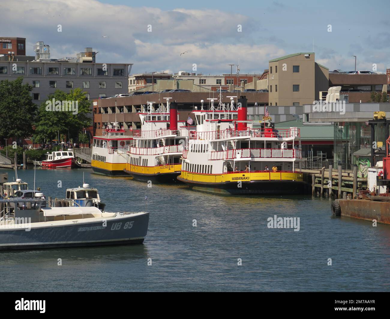 USA, Maine, Portland, Harbor, docks, shipping, Norwegian Princess ...