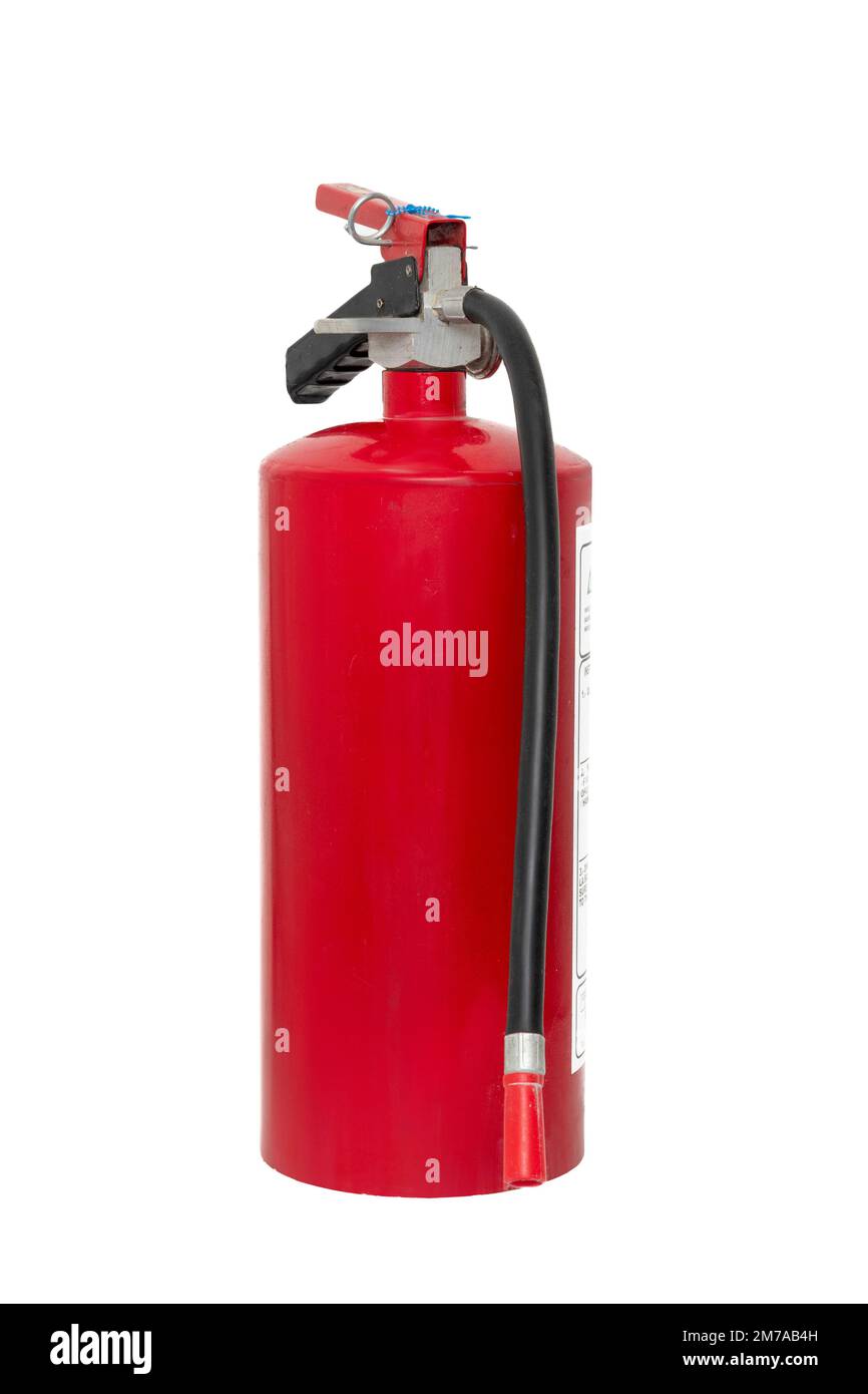 Red fire extinguisher, without label and with white background Stock ...