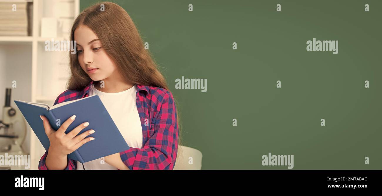 modern education. high school. schoolgirl with copybook. busy child ...
