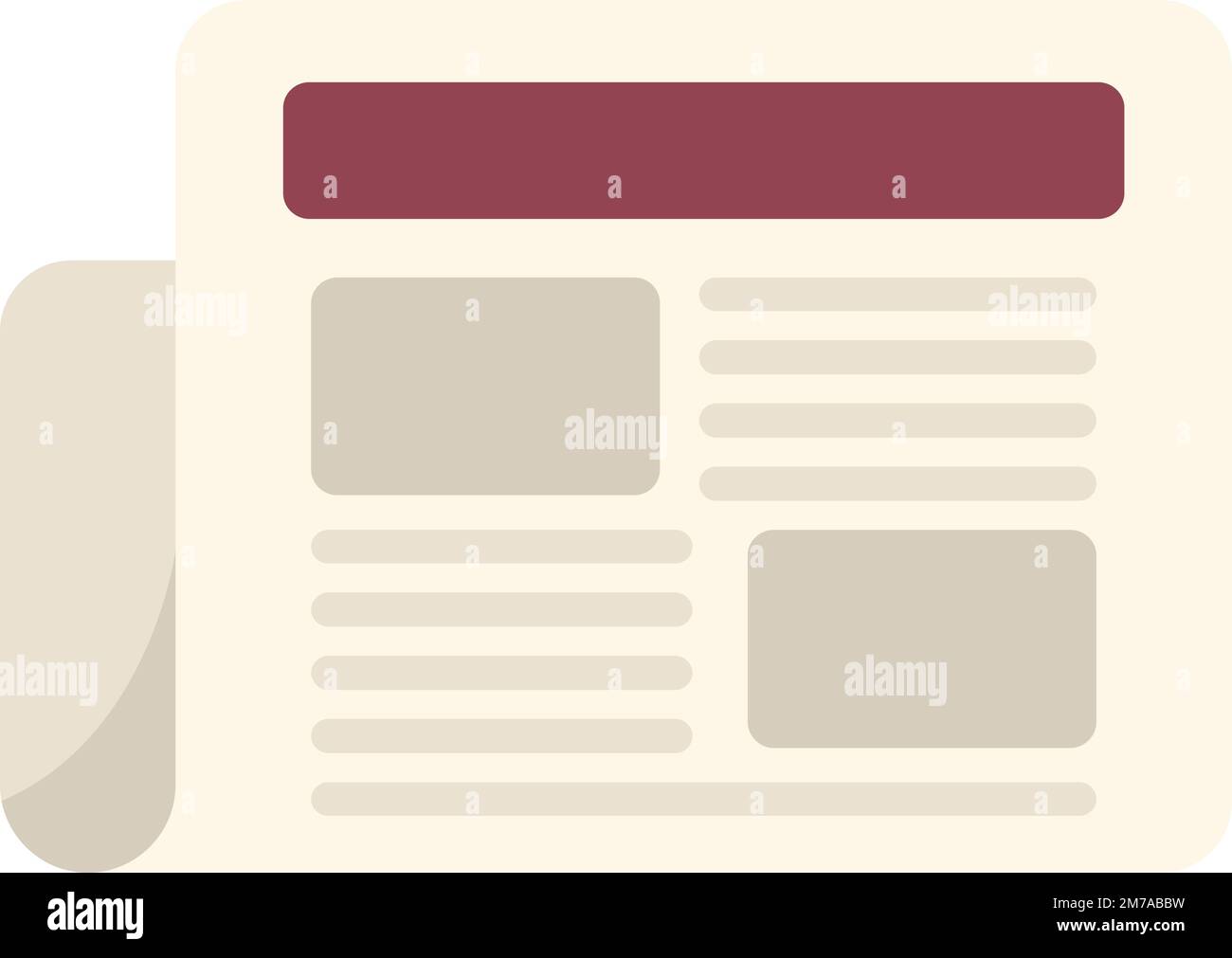 Front newspaper icon flat vector. News paper. Web page isolated Stock ...