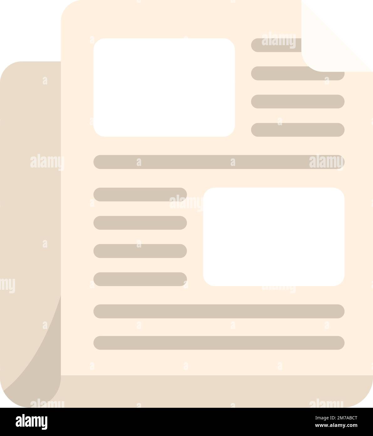 Heading newspaper icon flat vector. News paper. Folded story isolated ...