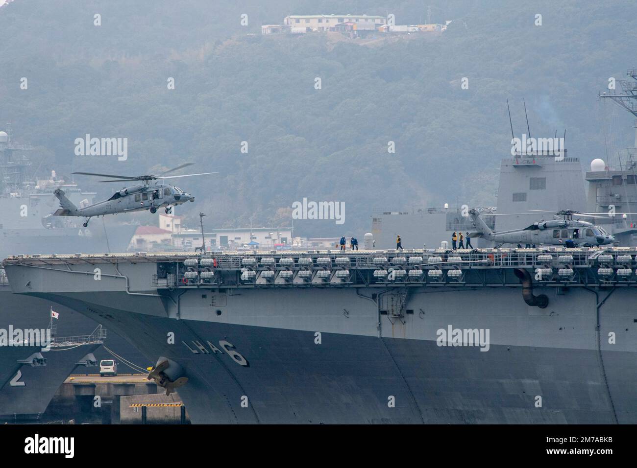 SASEBO, Japan (Jan. 6, 2023) An MH-60S Sea Hawk helicopter assigned to ...