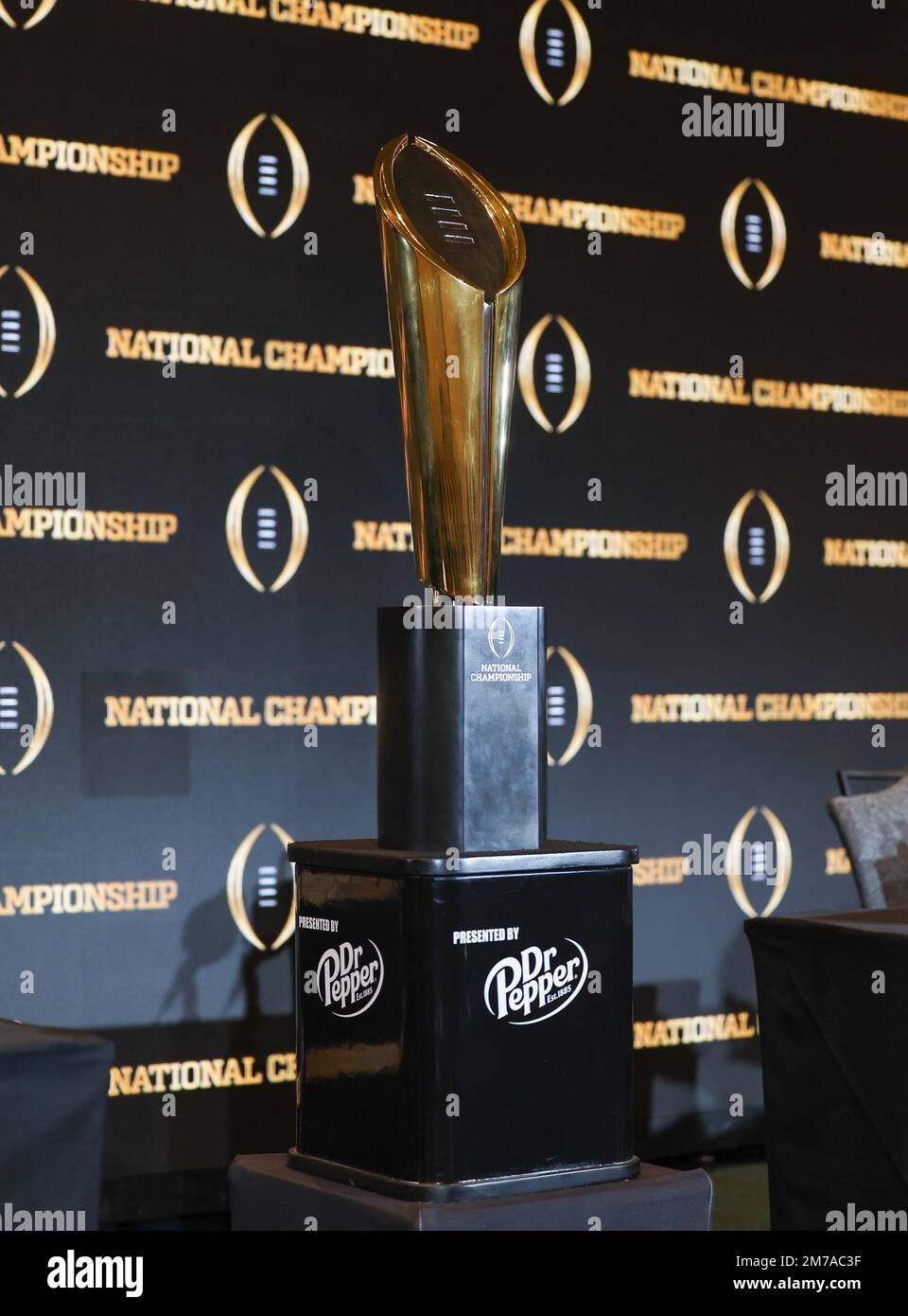 January 8, 2023 Inglewood, CA..The Dr Pepper trophy is presented at the ...