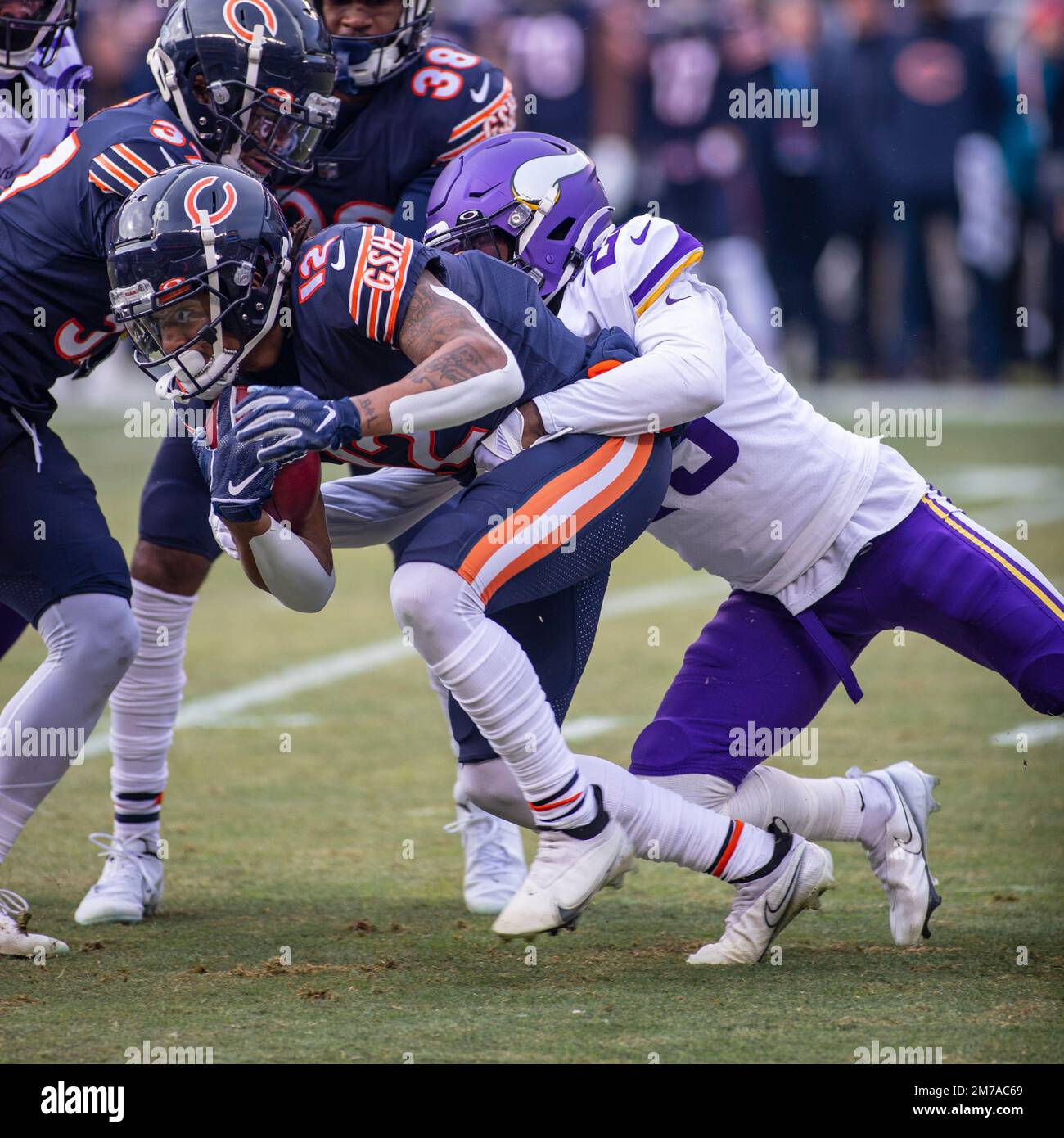 Chicago, USA. January 8, 2023: Chicago Bears #12 Velus Jones Jr. is ...