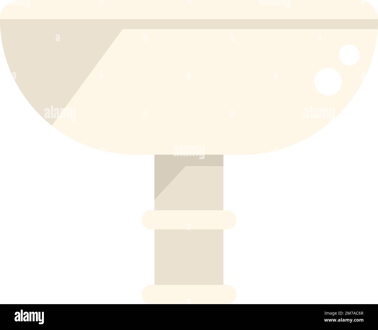 Classic water basin icon flat vector. Service drain. Sewerage pipe ...