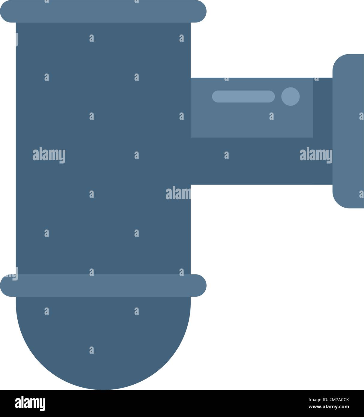 Kitchen drain pipe icon flat vector. Service sewer. Sink faucet ...