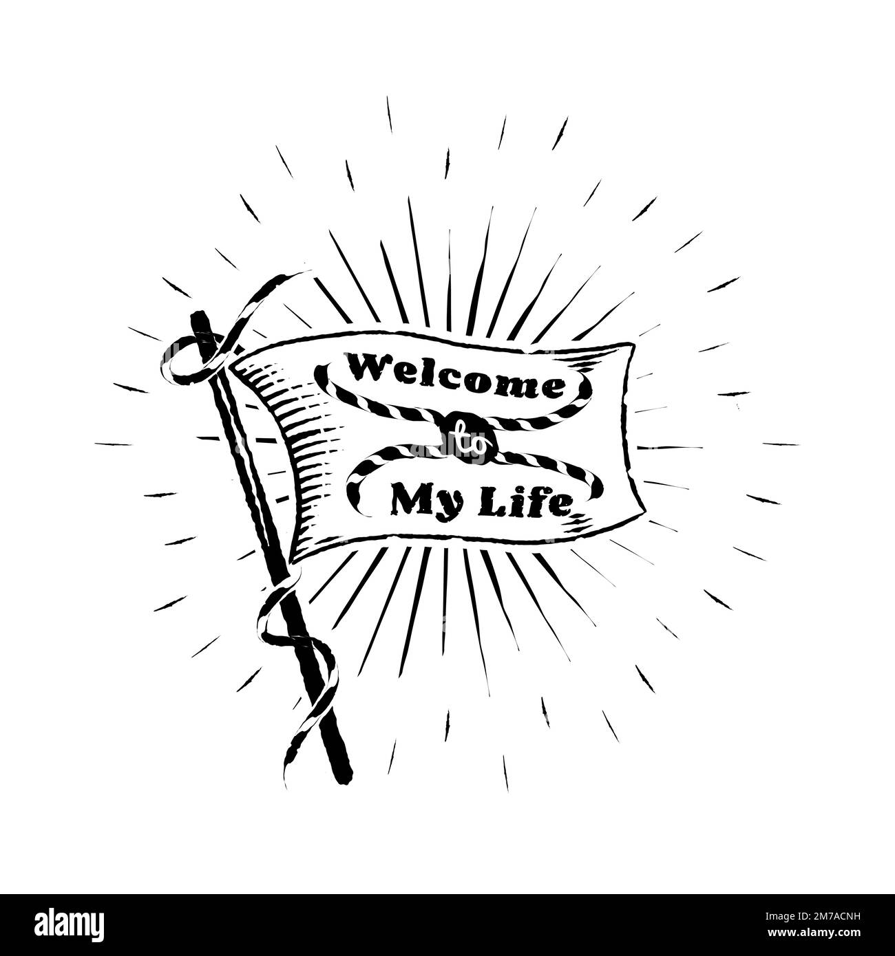Old school Welcome to My Life flag banner vector Stock Vector Image ...