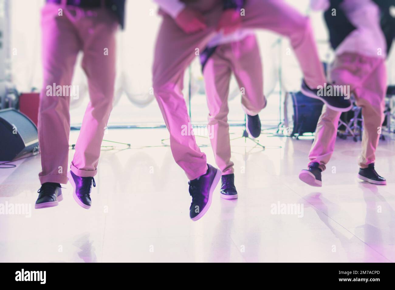 Group of hip-hop dancers performance on a stage, modern contemporary ...