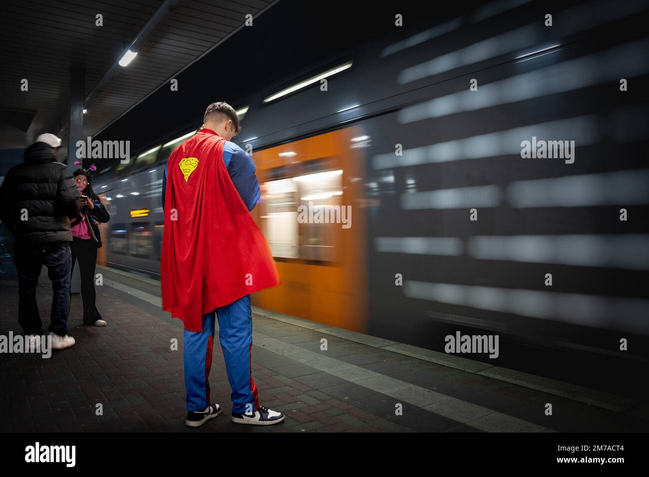 Superman waiting for a train hi-res stock photography and images - Alamy