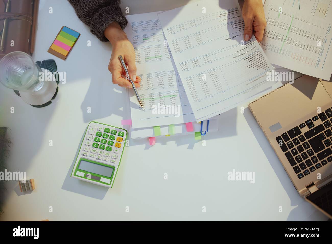 tax time. accountant woman working with documents Stock Photo - Alamy