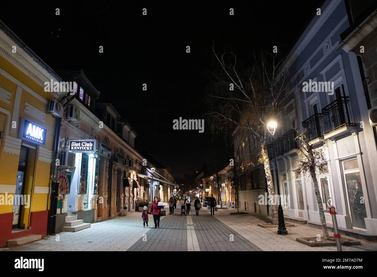 Picture of the city center of Pancevo on the Njegoseva ulica street ...