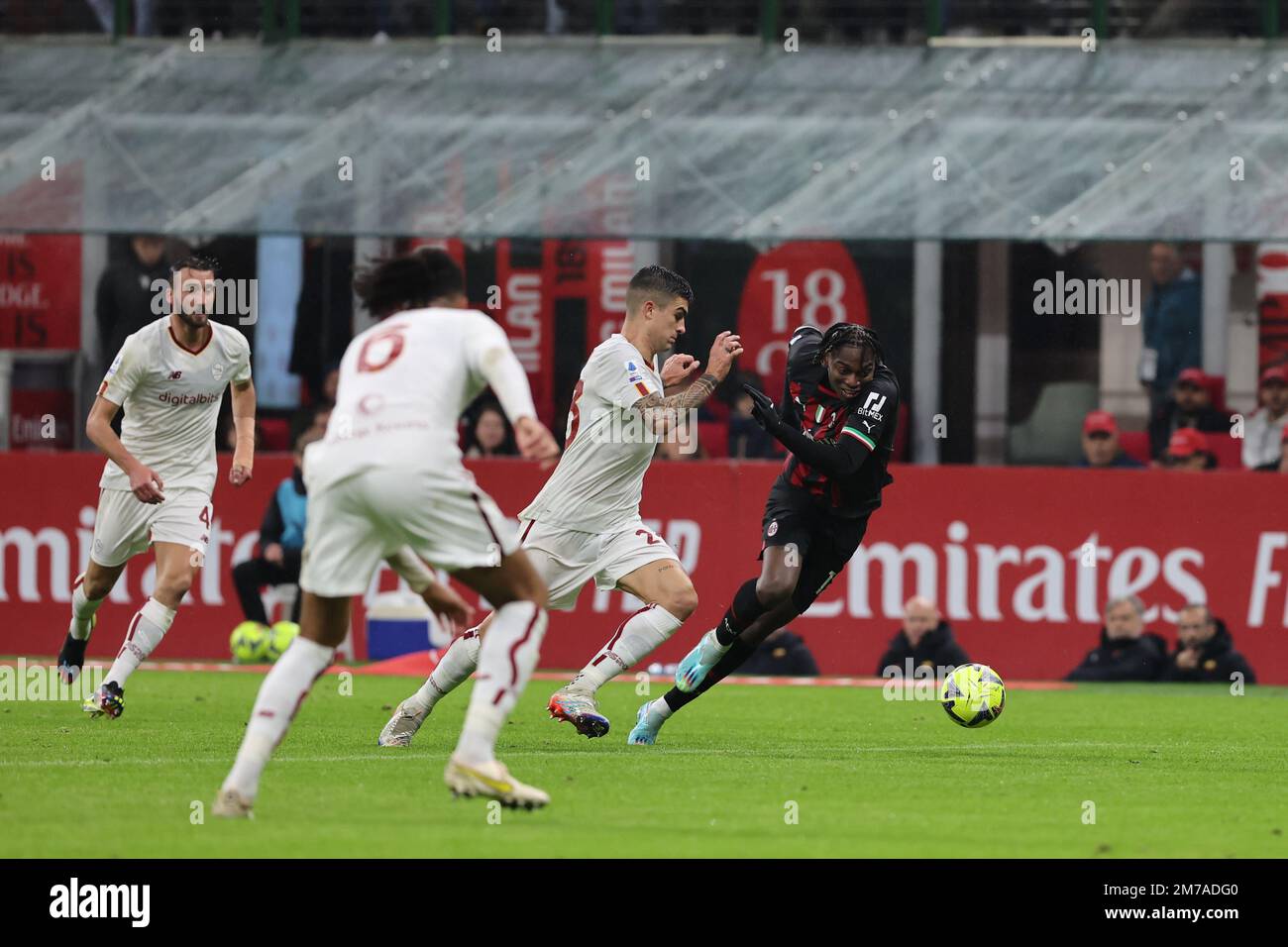 Milan, Italy. 08th Jan, 2023. Rafael Leao of AC Milan in action during ...