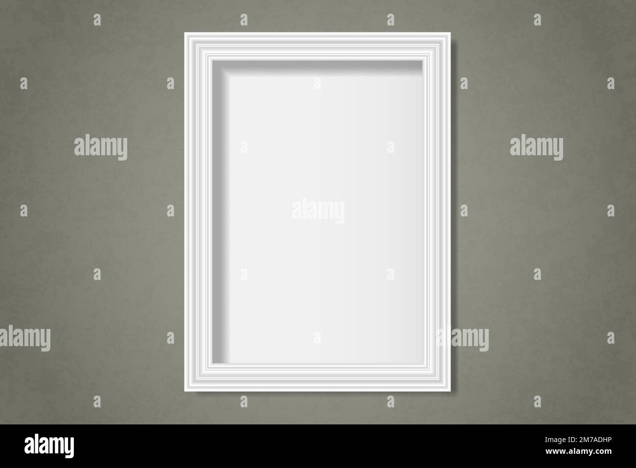 White Frame Mockup On A Wall Vector Stock Vector Image And Art Alamy