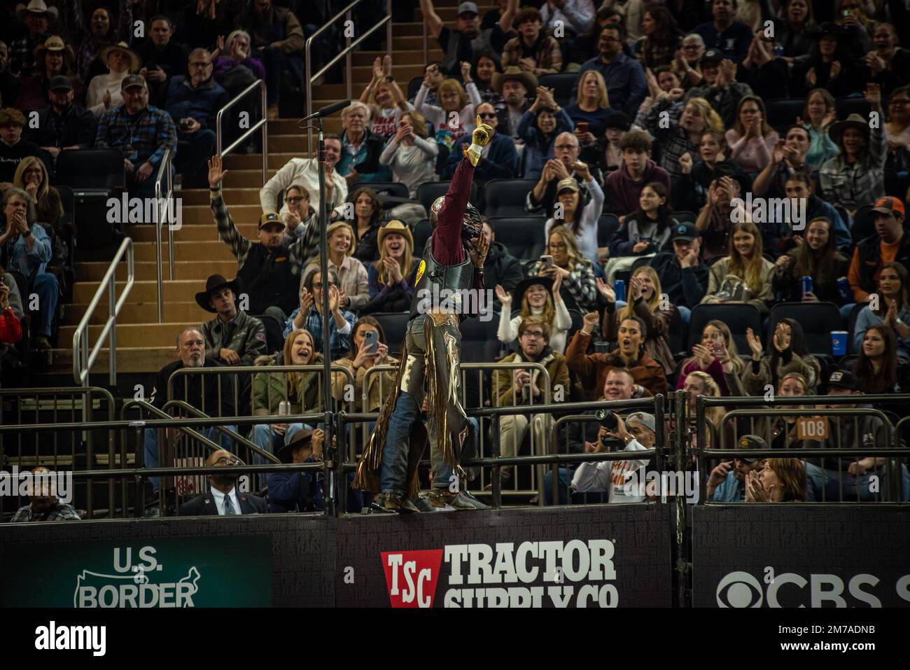 NEW YORK, NY - JANUARY 7: Marcelo Pereira makes a 83.50 point ride in ...
