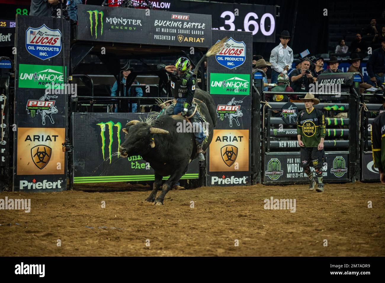 NEW YORK, NY - JANUARY 7: Jose Vitor Leme makes an 86.5 point ride in ...