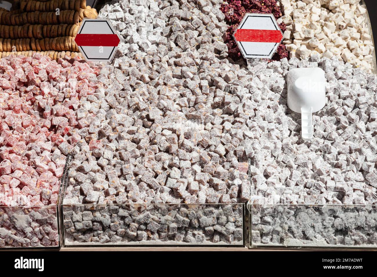 Picture of piles of turkish delights for sale in Istanbul. Turkish ...