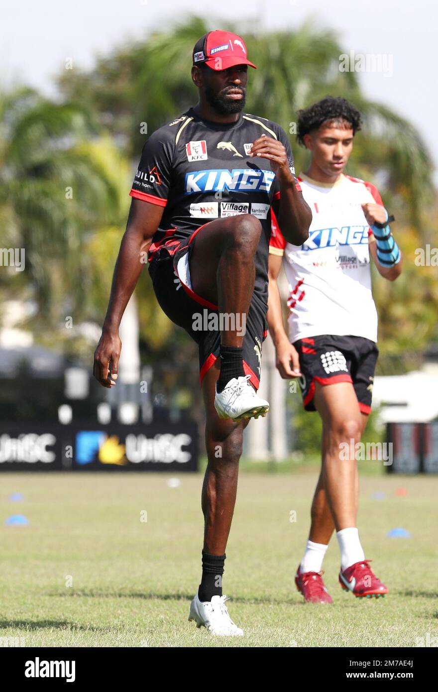 Edrick Lee during a Dolphins NRL training session at Redcliffe Leagues ...