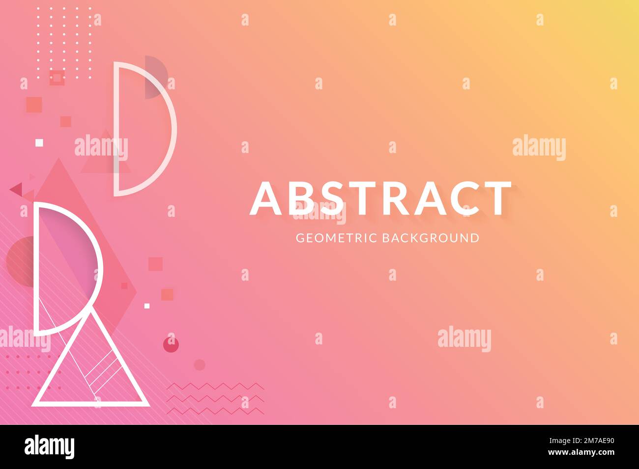 Pink orange abstract geometric background vector Stock Vector Image ...