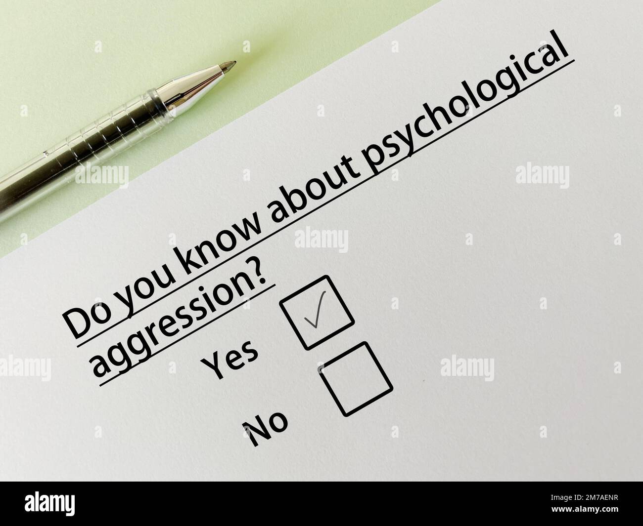 Psychological questionnaire hi-res stock photography and images - Alamy