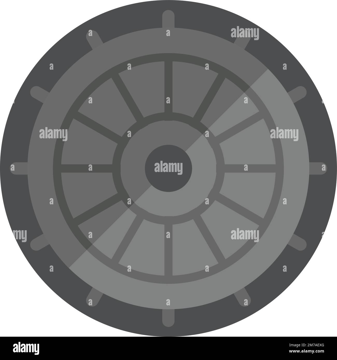 Asphalt manhole icon flat vector. City road. Pit circle isolated Stock ...
